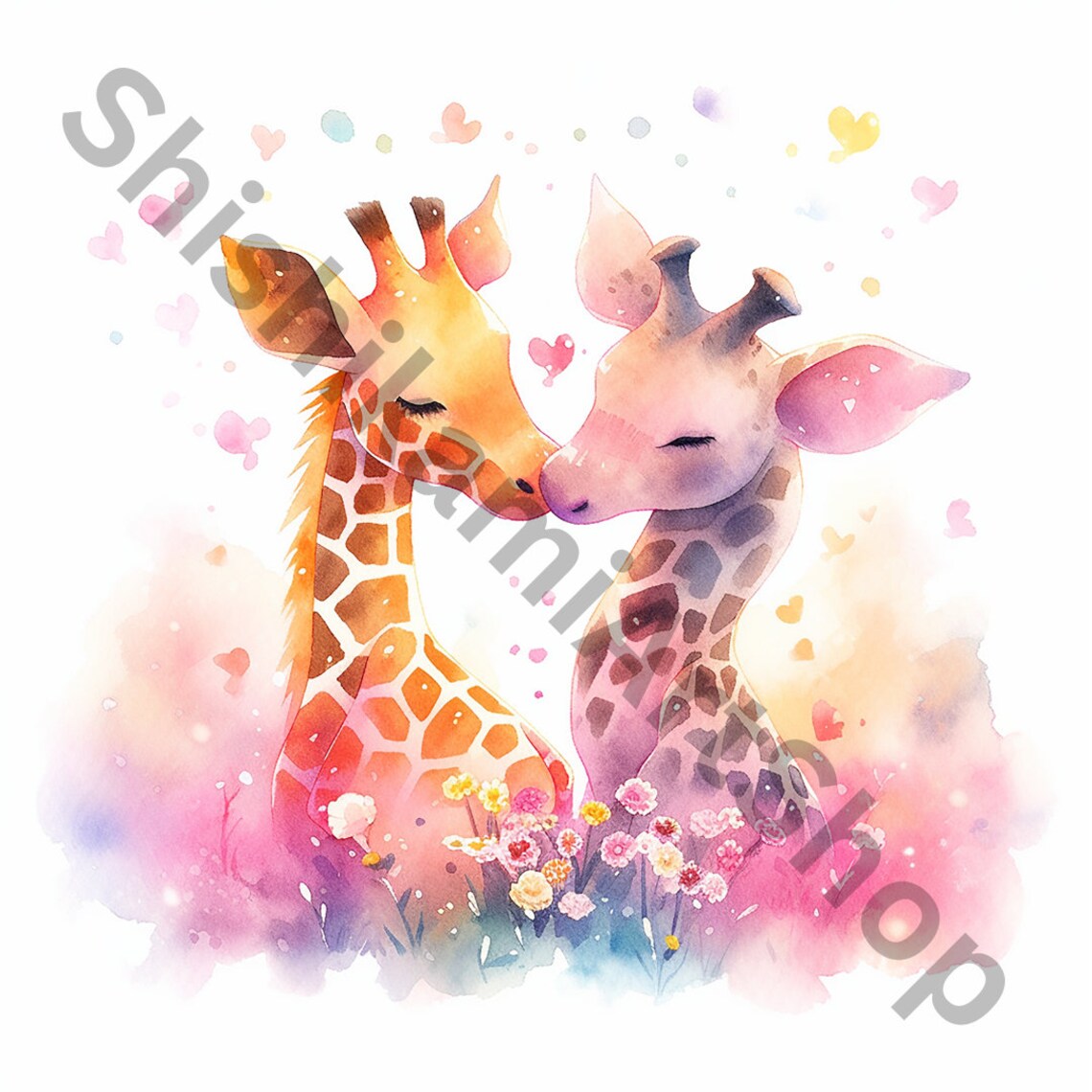 20 Cute Animal Couple Clipart | Watercolor Animal | Romatic Animal ...