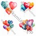 25 Heart Shaped Balloons Clipart | Watercolor Balloons | Valentine's ...