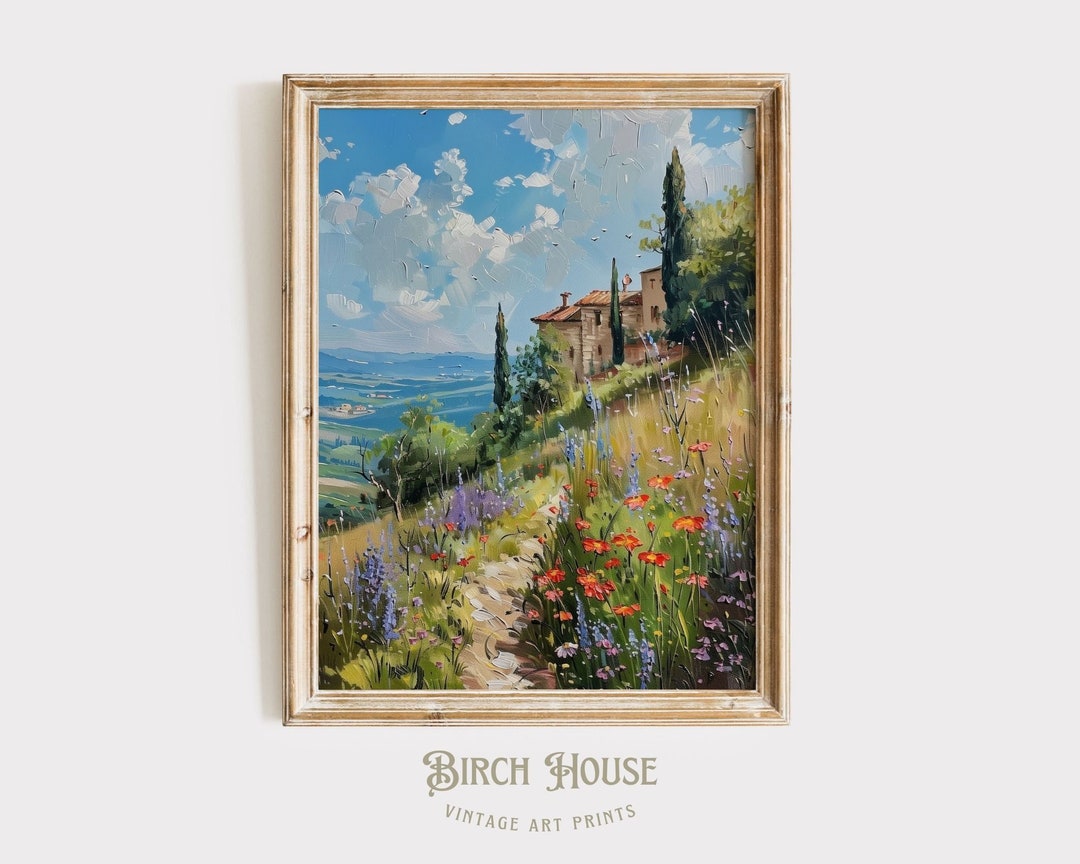 Italian Countryside Painting Tuscan Landscape Art Digital Art Download ...