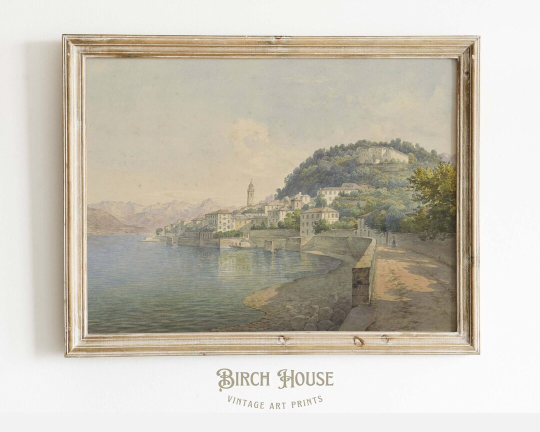 Vintage Italian Countryside Landscape | Soft Pastel Landscape | Digital ...