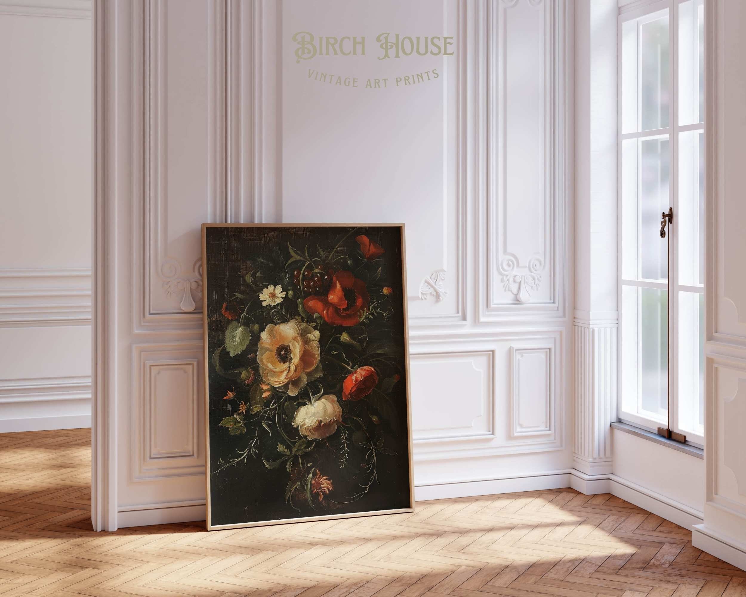 Dark Academia Nature Aesthetic Moody Wall Art Floral Wall Art Vintage ...