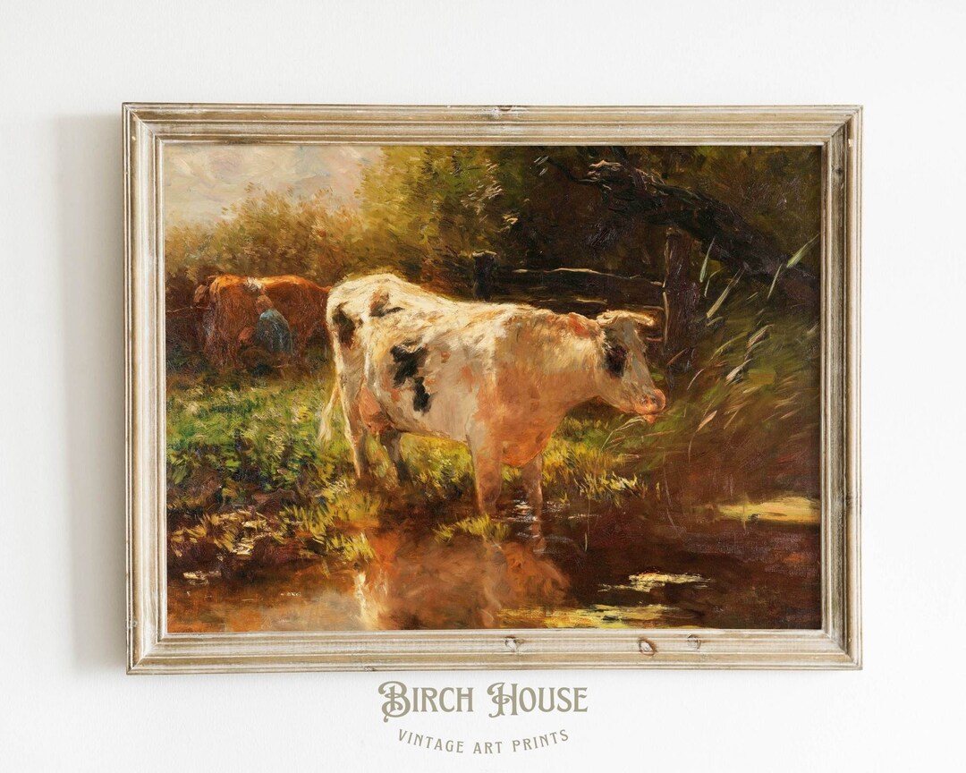 Vintage Farm Life Art With Cows | Printable Wall Art | Instant Download ...