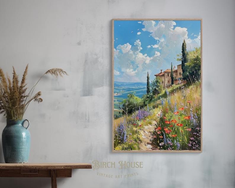 Italian Countryside Painting Tuscan Landscape Art Digital Art Download ...