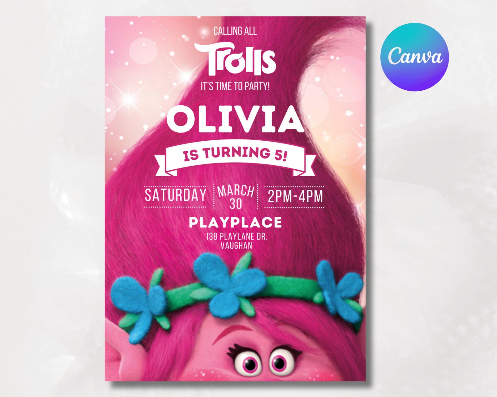 Trolls Invitation, Trolls Birthday Invite Printable, Trolls Craziest ...