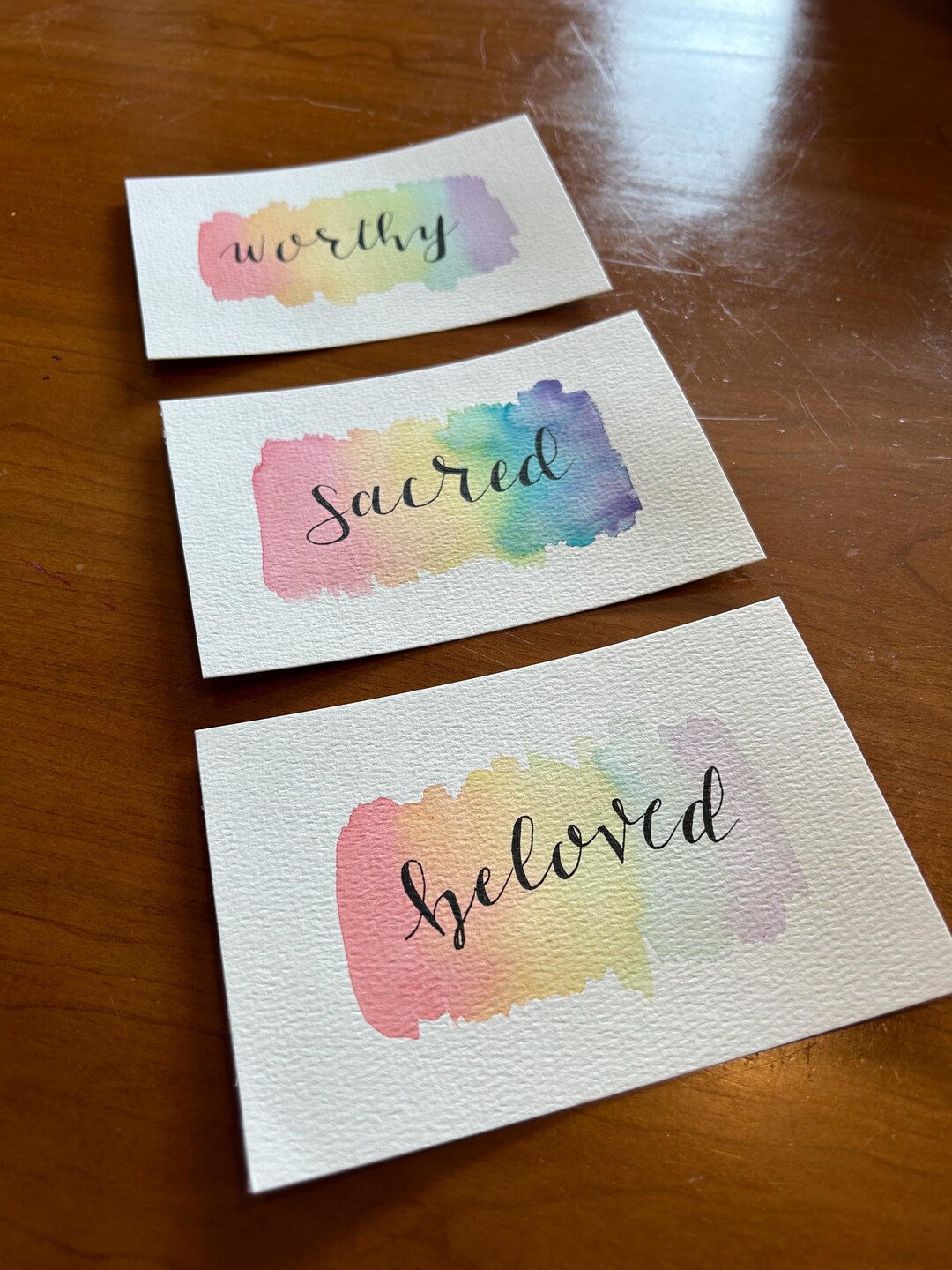 Sacred, Beloved, Worthy Triptych One Word Art - Etsy