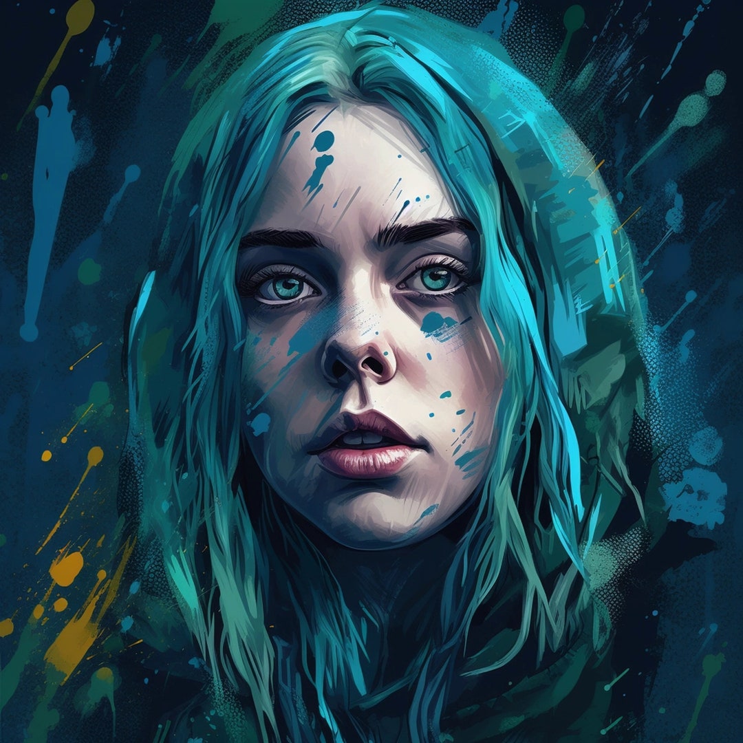 Abstract Portrait of Billie Eilish - Etsy