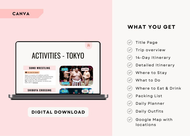 14-day Japan Travel Itinerary: Canva Guide (digital Download) - Etsy