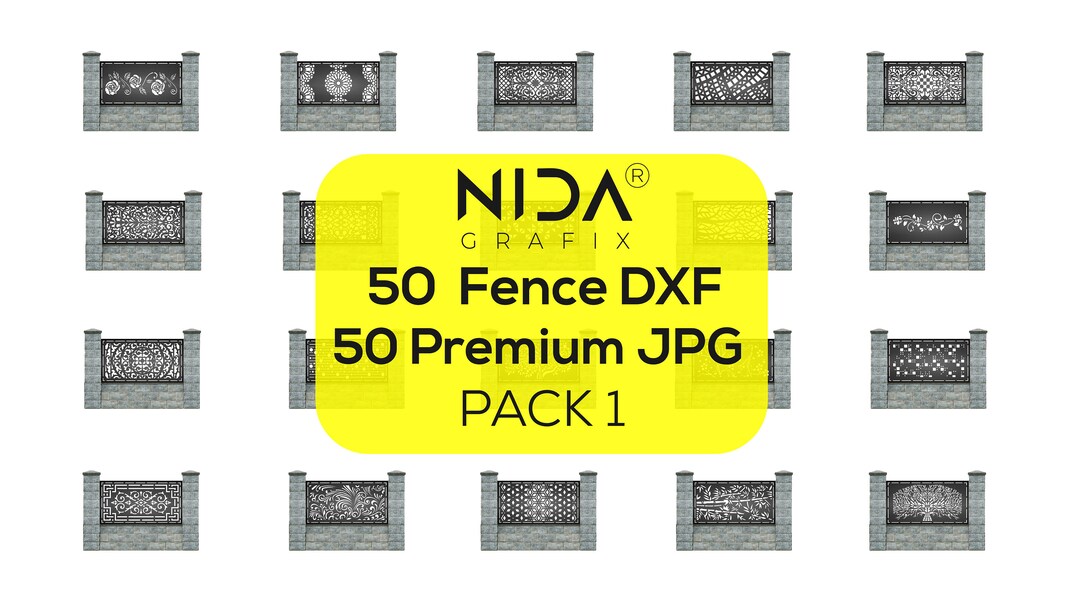 50 DXF Fence Panels & Premium JPG, Cnc File, Geometric Pattern ...