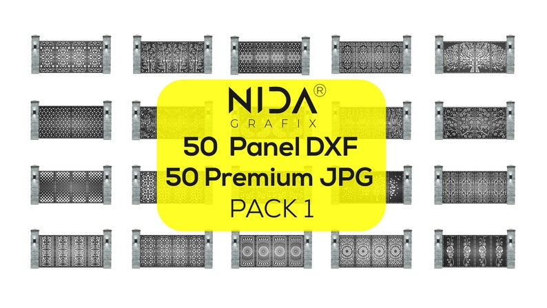 50 DXF Panels & Premium JPG, Cnc File, Geometric Pattern, Partitions ...