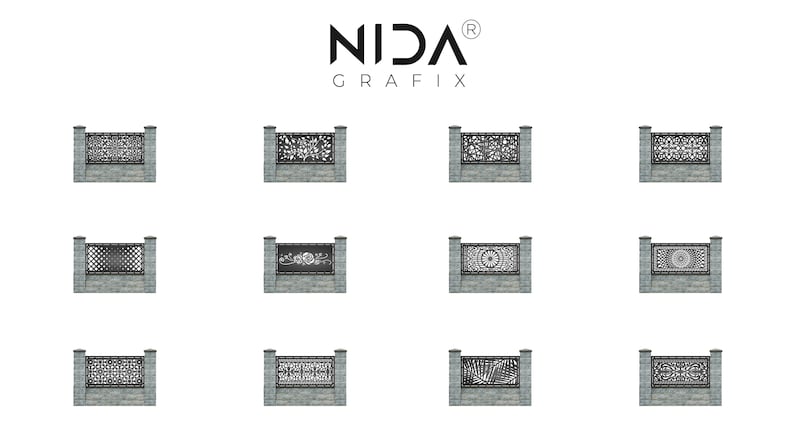 50 DXF Fence Panels & Premium JPG, Cnc File, Geometric Pattern ...