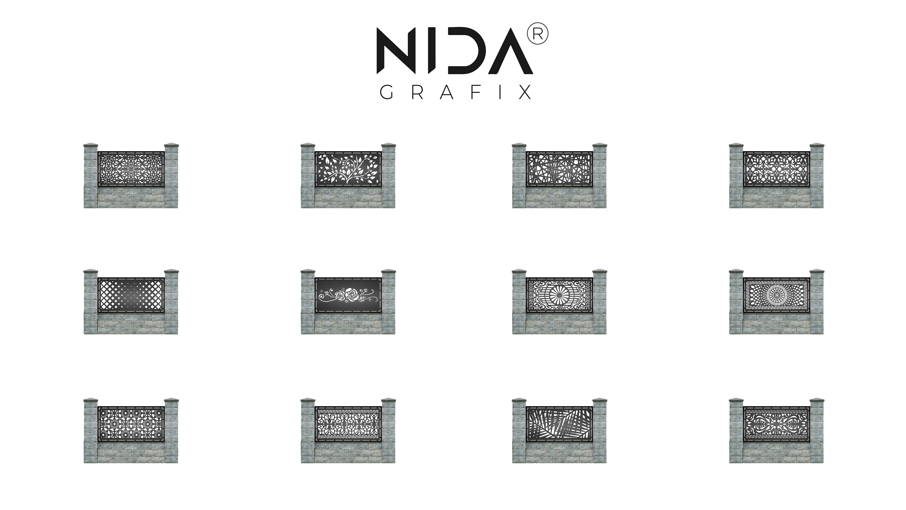 50 DXF Fence Panels & Premium JPG, Cnc File, Geometric Pattern ...