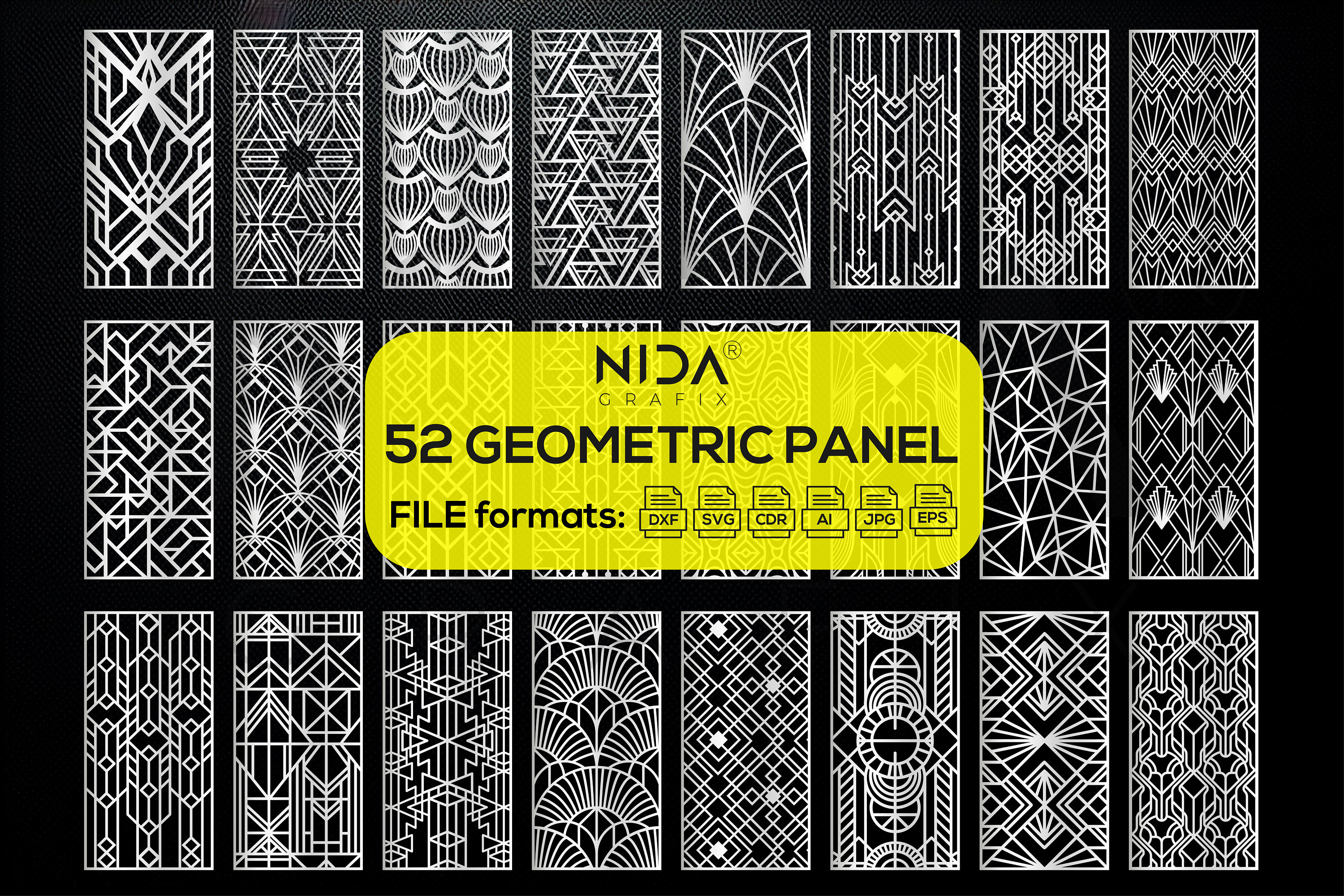 52 Geometric Panels Dxf, Svg, Cdr, Ai, Jpg, Eps, Geometric Pattern ...