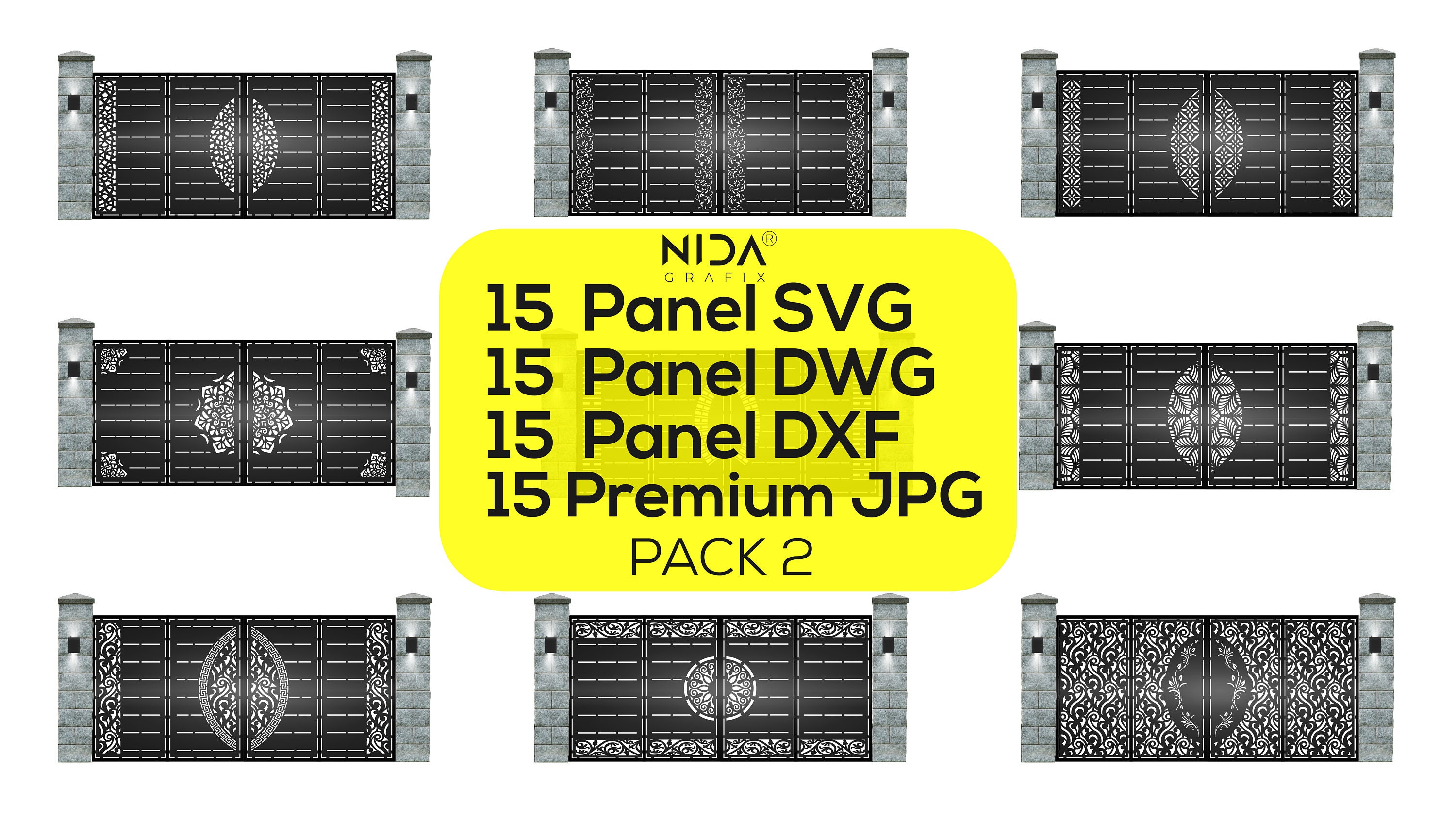 15 Dxf/dwg/svg Panels & Premium JPG, Cnc File, Geometric Pattern ...