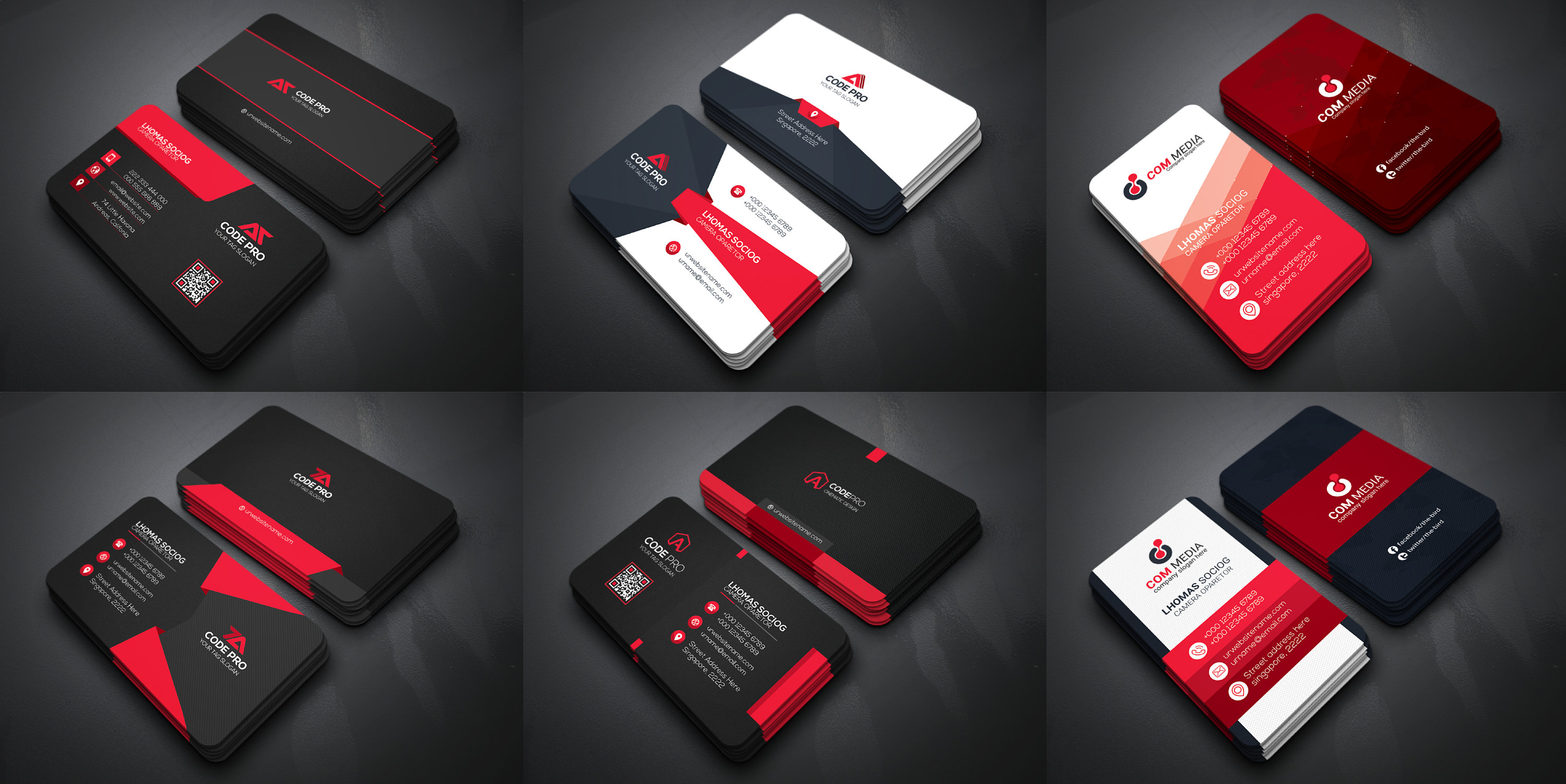 25 PSD Editable Business Cards Templates Bundle, Professional Business ...