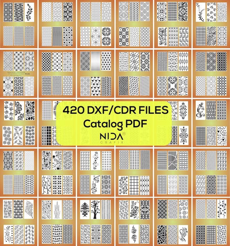 420 Dxf Cdr Patterns File And Catalog Pdf Cnc File Panel Templates Panel Collection Stencil Vec