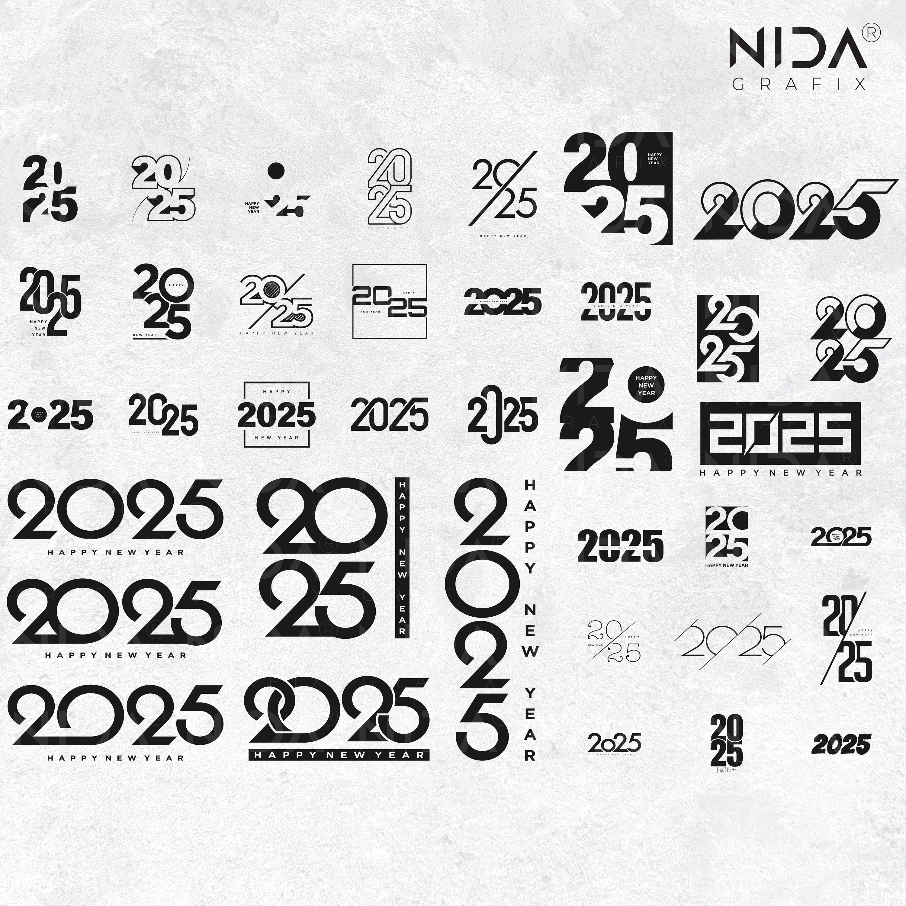 2025 Logo Sign Year Bundle: 150 SVG, PDF, PNG & Ai Files for Laser Cut ...