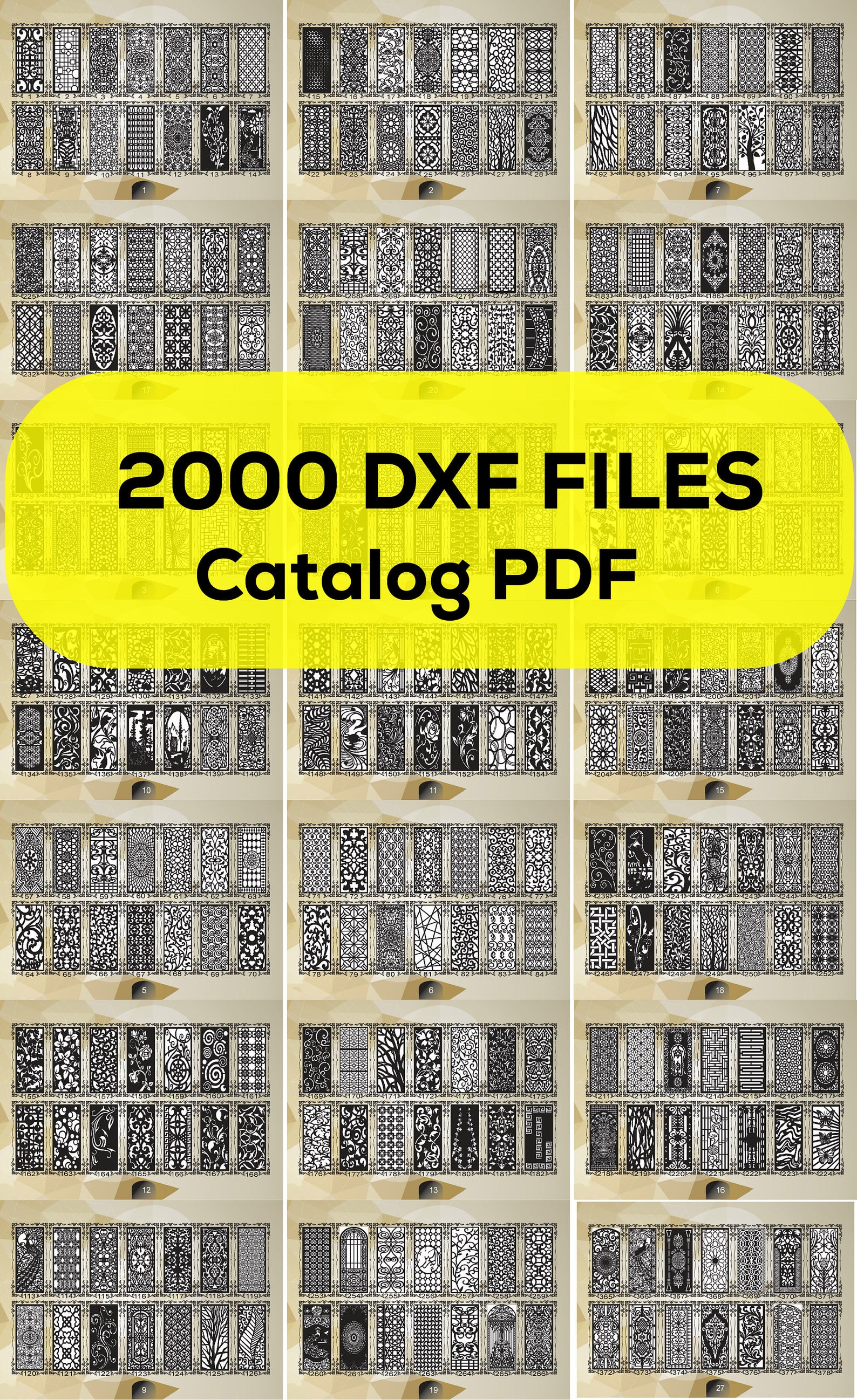 2000 Dxf Patterns File And Catalog Pdf Cnc File Panel Templates Panel Collection Stencil Vec 
