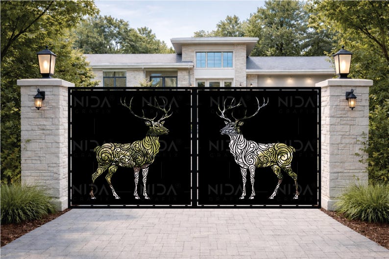 Deer Dxf Svg Pdf Ai for Laser Cut - Decorative Deer Panel SVG - CNC ...