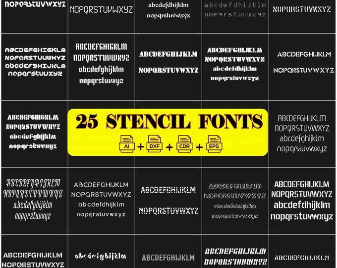 STENCIL FONT SVG, Stencil Alphabet Svg, Instant Download, Instant ...