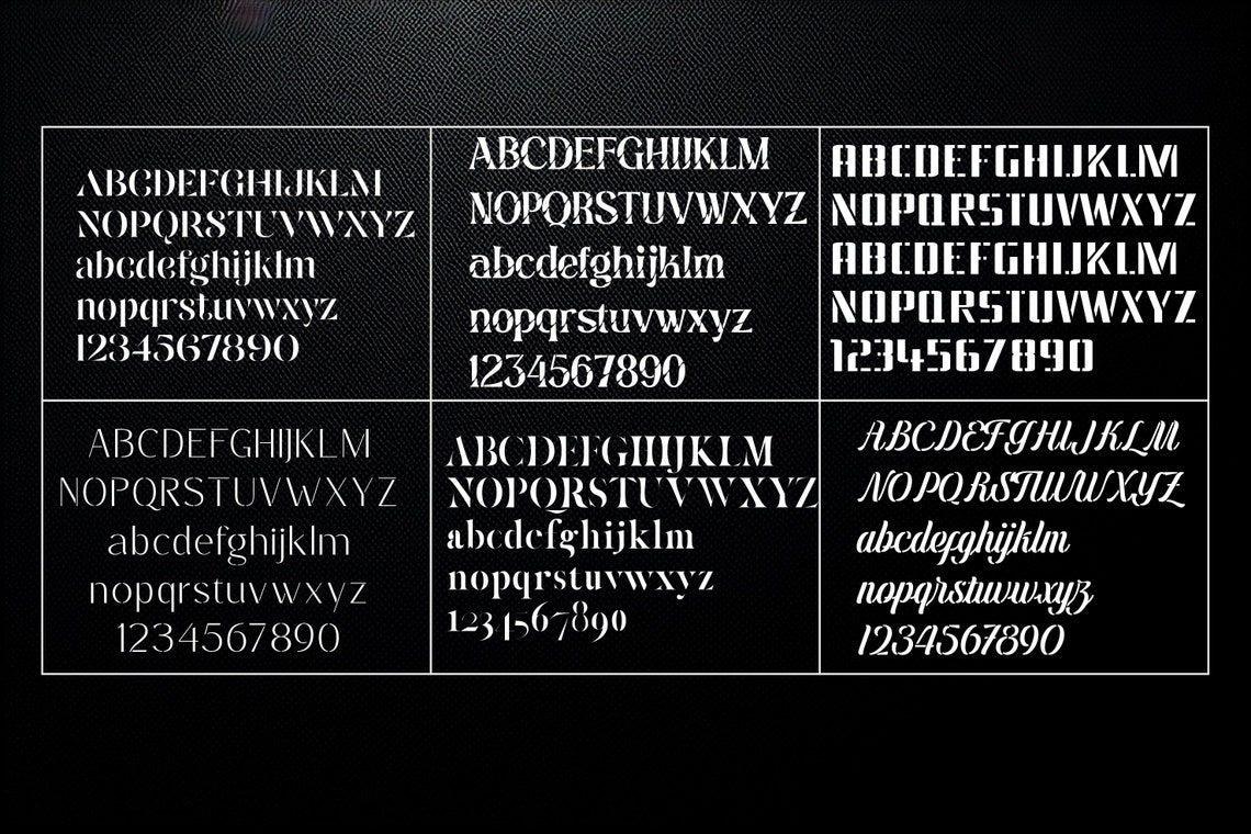 20 Stencil Font OTF (open Type) Format Developed by Microsoft and Adobe ...