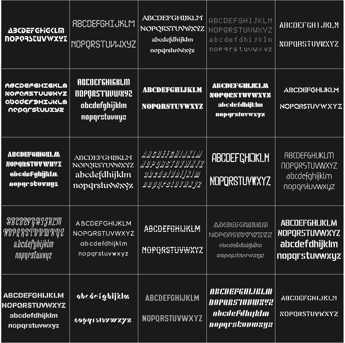 25 Stencil Font Dxf Cdr, Ai, Eps Stencil Alphabet, Army Font, Stencil ...