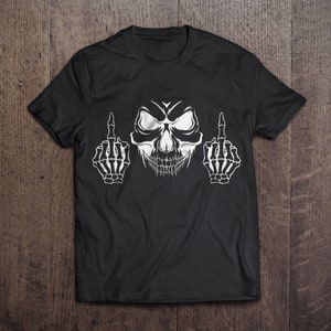 Skull Skeleton Middle Finger, 2 Colour Black&white - Etsy