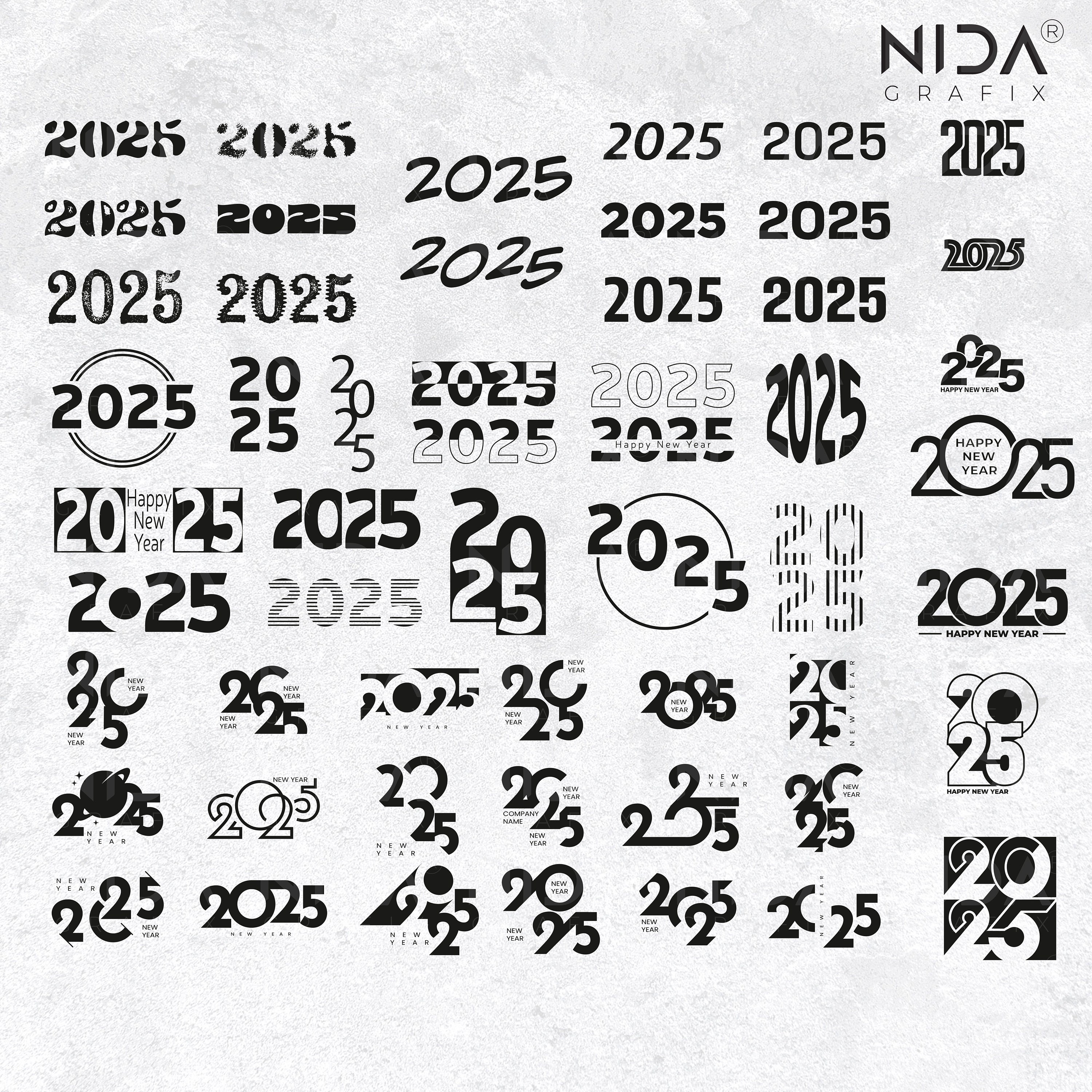 2025 Logo Sign Year Bundle: 150+ SVG, PDF, PNG & Ai Files for Laser Cut ...