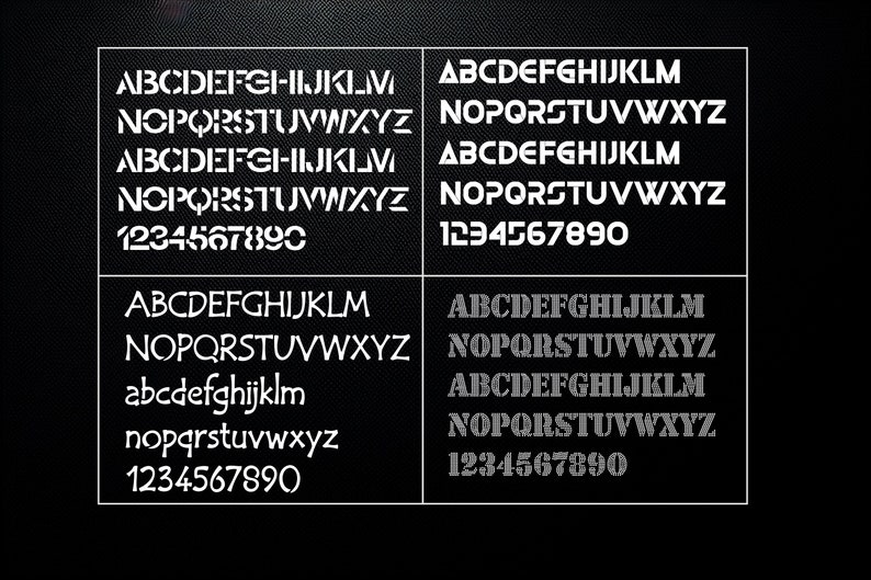 20 Stencil Font OTF (open Type) Format Developed by Microsoft and Adobe ...