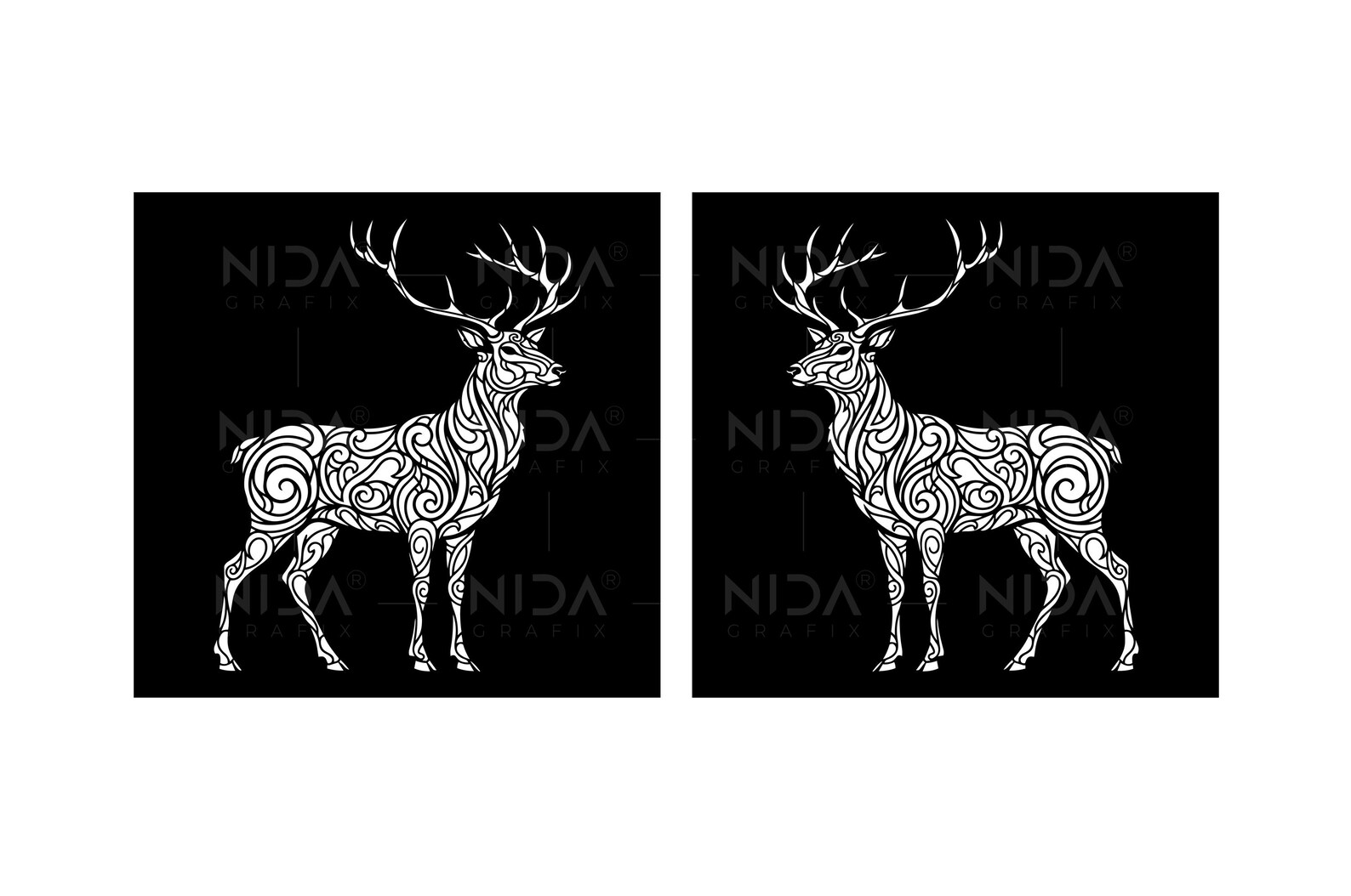 Deer Dxf Svg Pdf Ai for Laser Cut - Decorative Deer Panel SVG - CNC ...