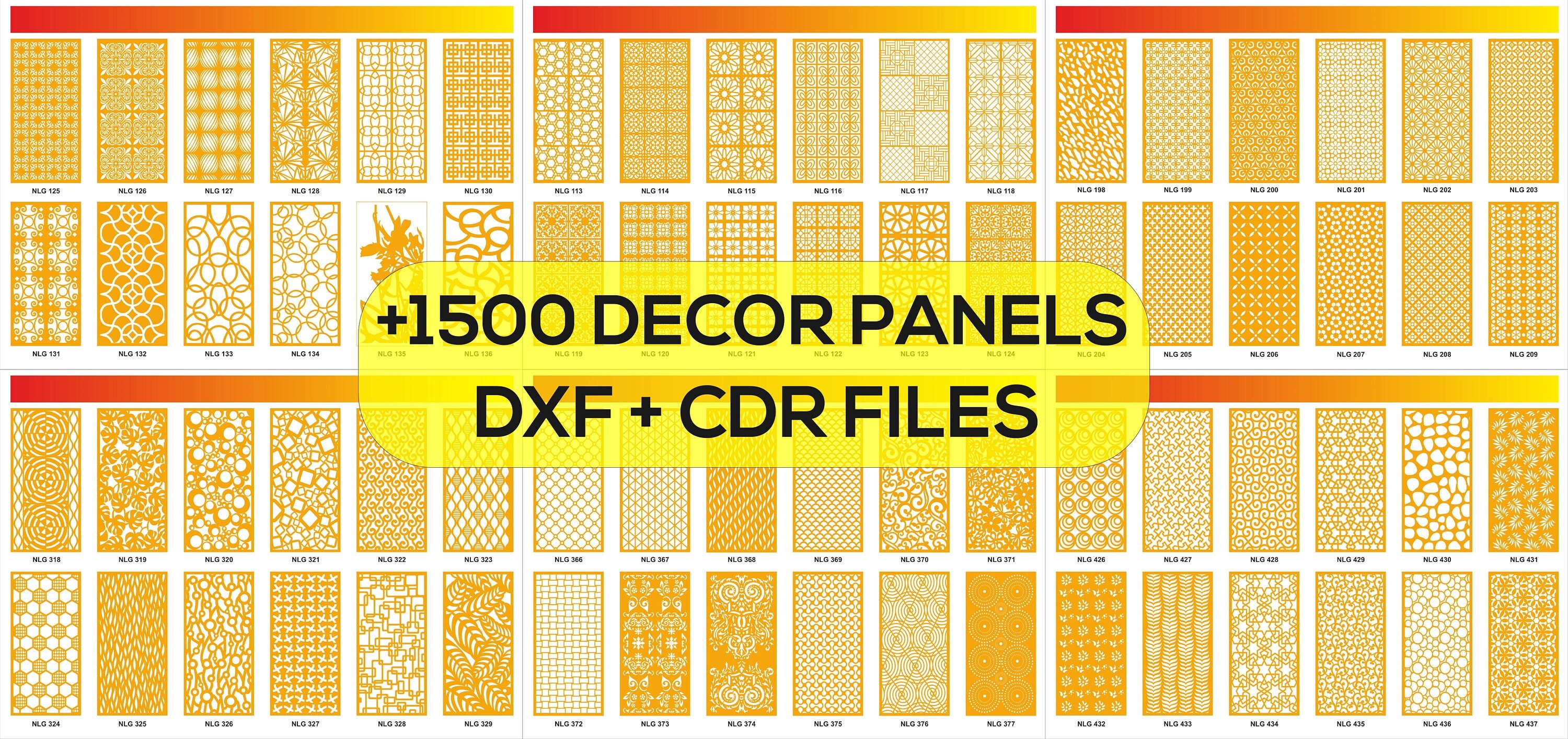 1500 DXF Patterns File & Catalog PDF | Cnc File | Panel Templates ...