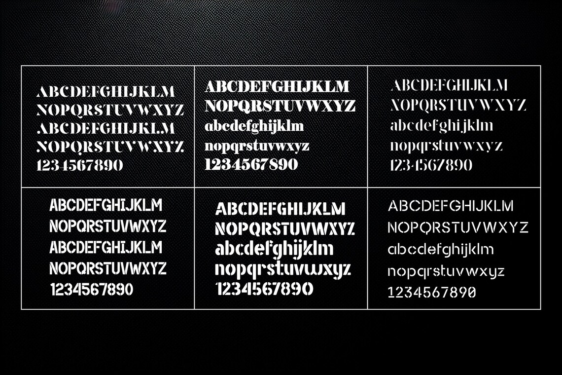 20 Stencil Font OTF (open Type) Format Developed by Microsoft and Adobe ...