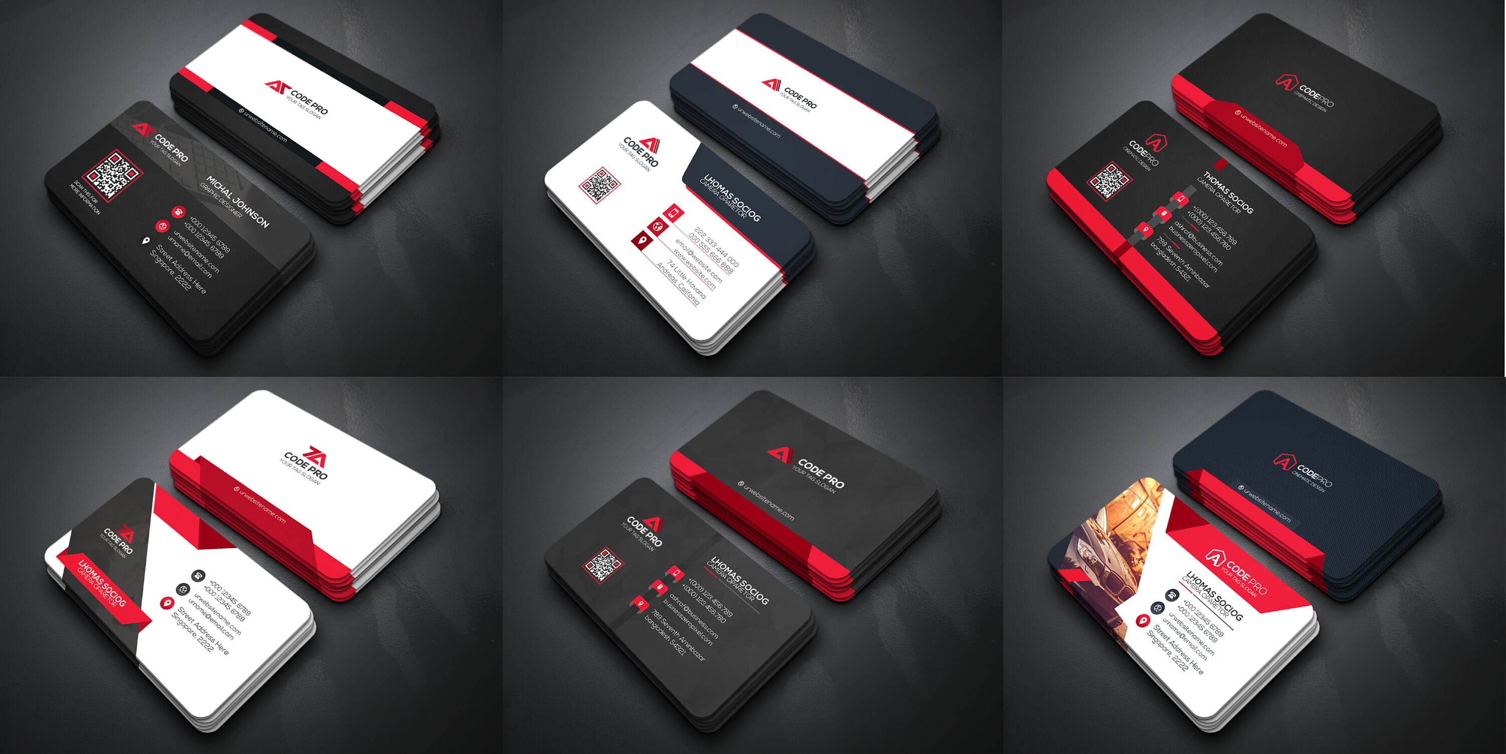 25 PSD Editable Business Cards Templates Bundle, Professional Business ...
