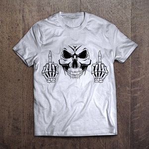 Skull Skeleton Middle Finger, 2 Colour Black&white - Etsy
