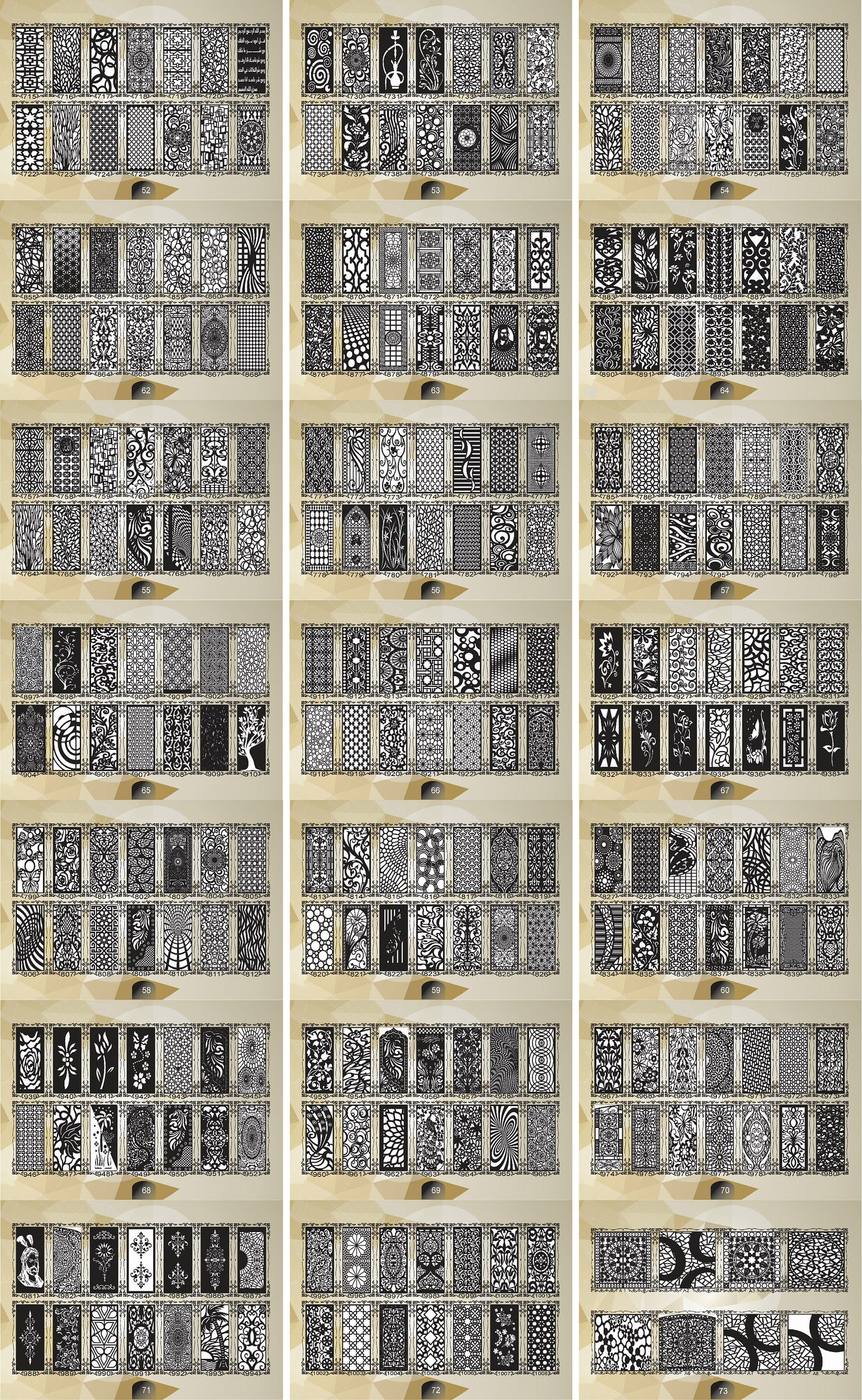 2000 Dxf Patterns File And Catalog Pdf Cnc File Panel Templates Panel Collection Stencil