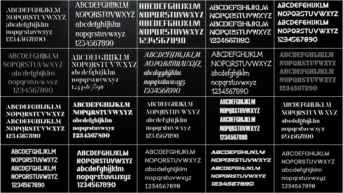 20 Stencil Font OTF (open Type) Format Developed by Microsoft and Adobe ...