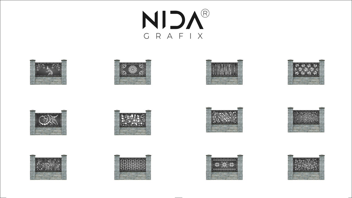 50 DXF Fence Panels & Premium JPG, Cnc File, Geometric Pattern ...