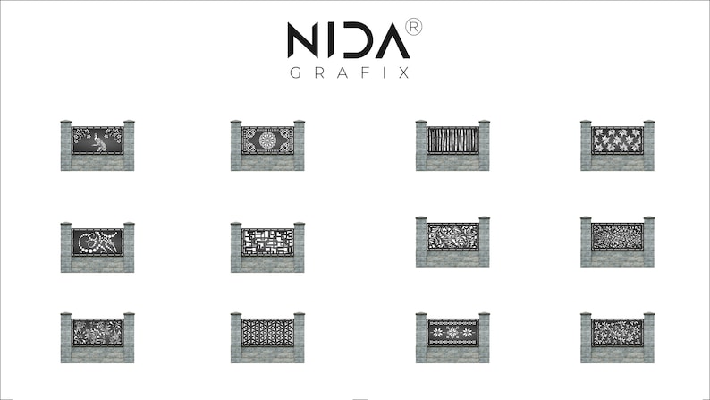 50 DXF Fence Panels & Premium JPG, Cnc File, Geometric Pattern ...