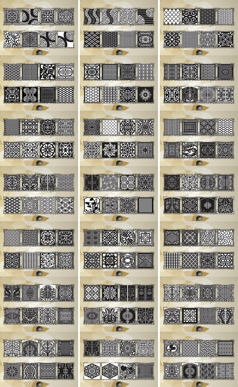 2000 Dxf Patterns File And Catalog Pdf Cnc File Panel Templates Panel Collection Stencil