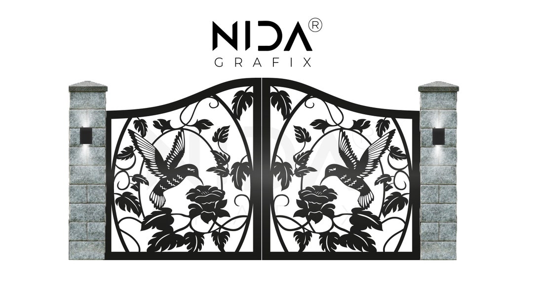 Floral Gate Panel Dxf, Ai, Crd | Cnc File | Panel Templates | Panel ...