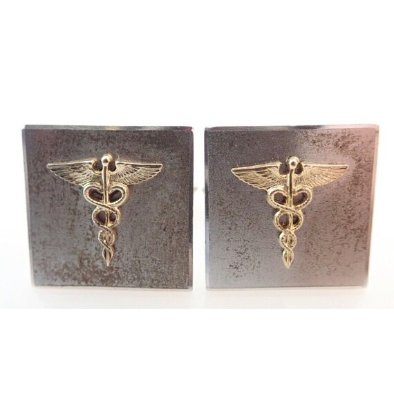 vintage doctor cufflinks sterling - Gem
