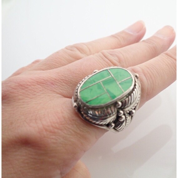 Vintage Signed NG Native American Green Stone Mohave … - Gem