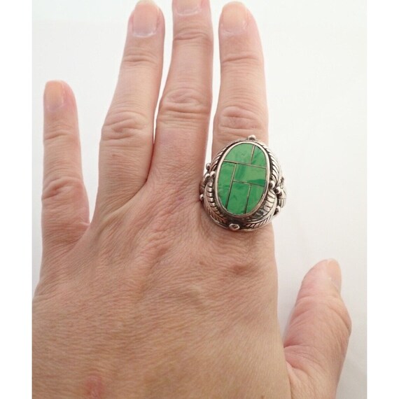 Vintage Signed NG Native American Green Stone Mohave … - Gem