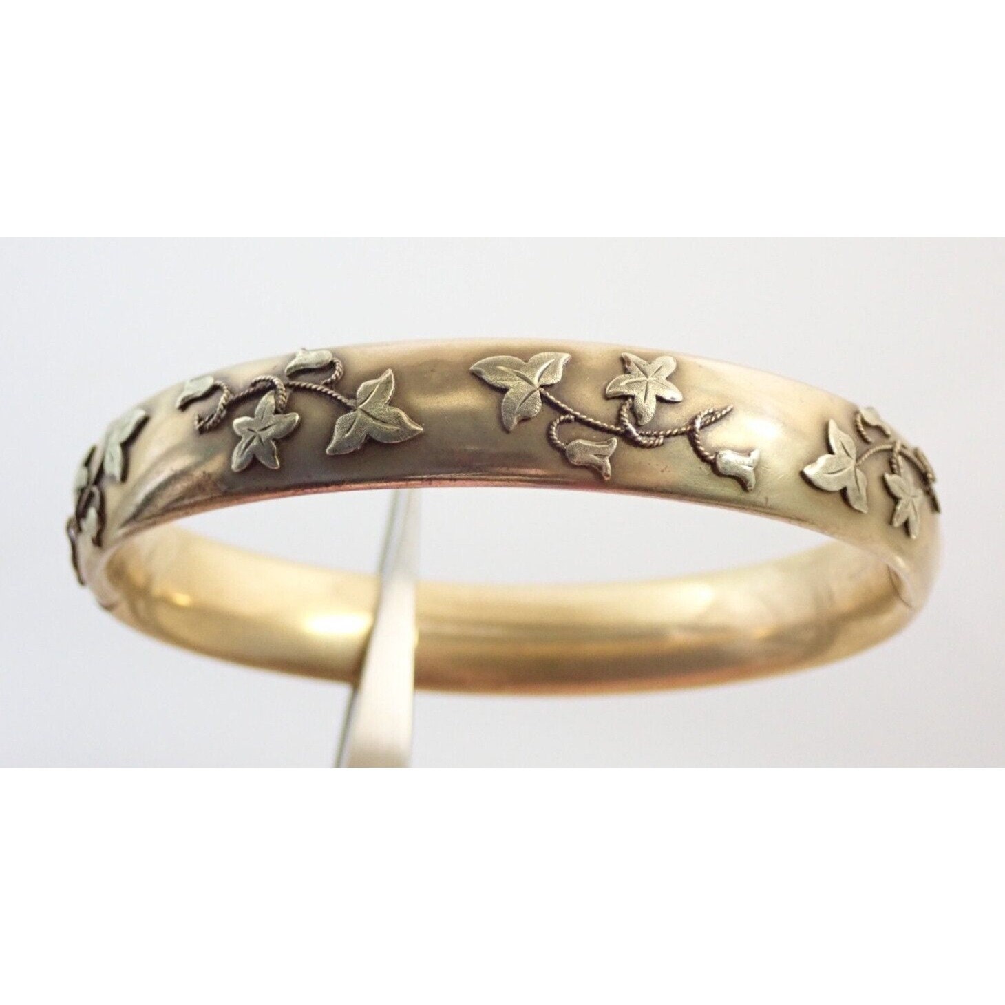Antique Victorian 1907 Gold Filled Ivy Bangle Bracelet - Etsy