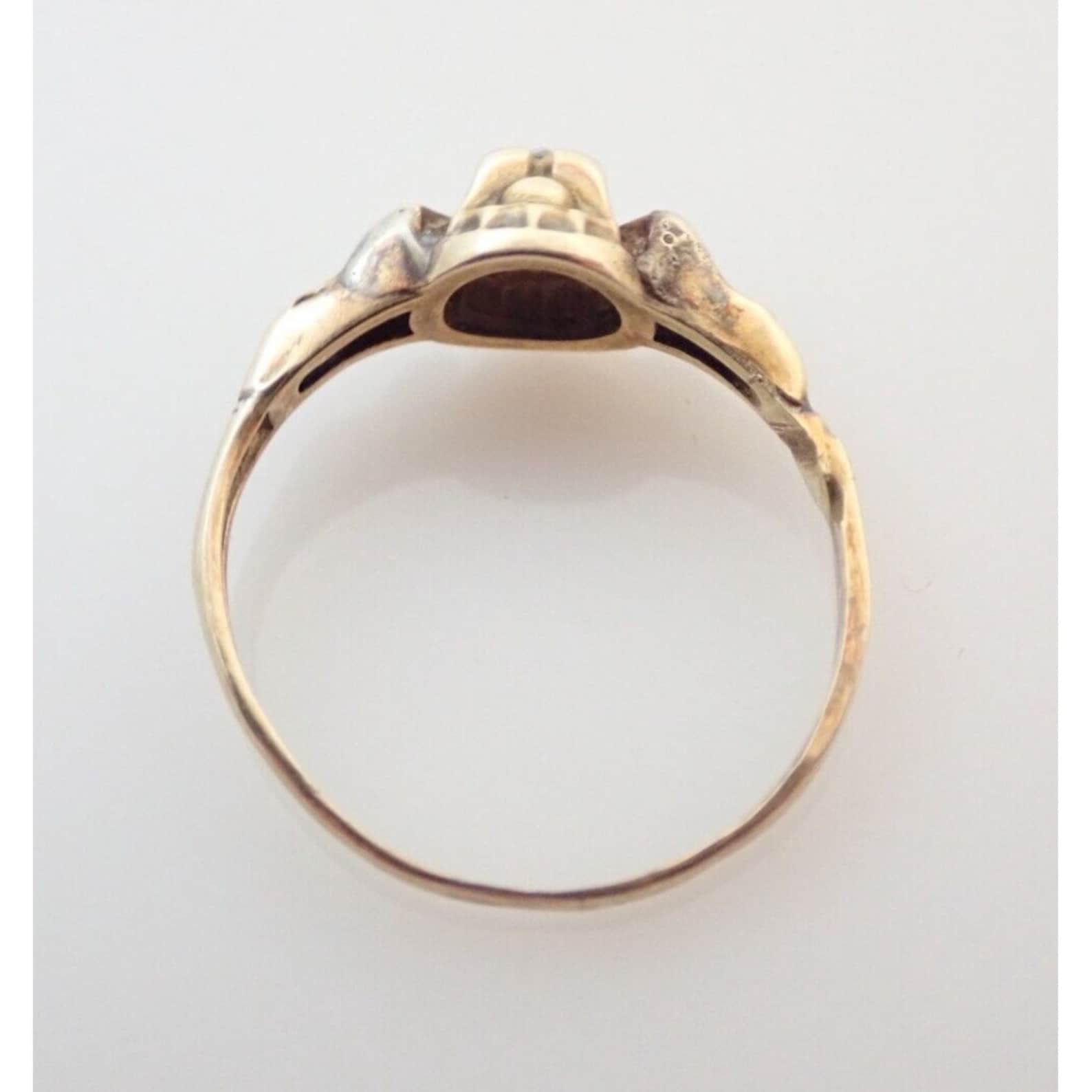 14k Solid Yellow Gold Antique Diamond Mount Wedding Band Ring Sz 6 - Etsy