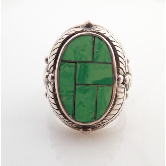 Vintage Signed NG Native American Green Stone Mohave … - Gem