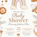 EDITABLE Brown Baby Shower Invitation, Baby in Bloom Shower Invitation ...