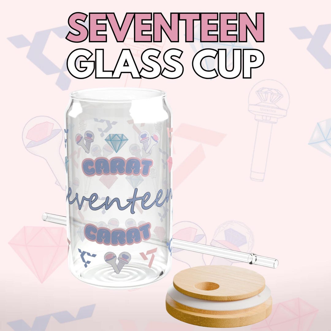 Seventeen Kpop Glass Cup Cute & Trendy Seventeen Merch Carat Gifts, Fan ...
