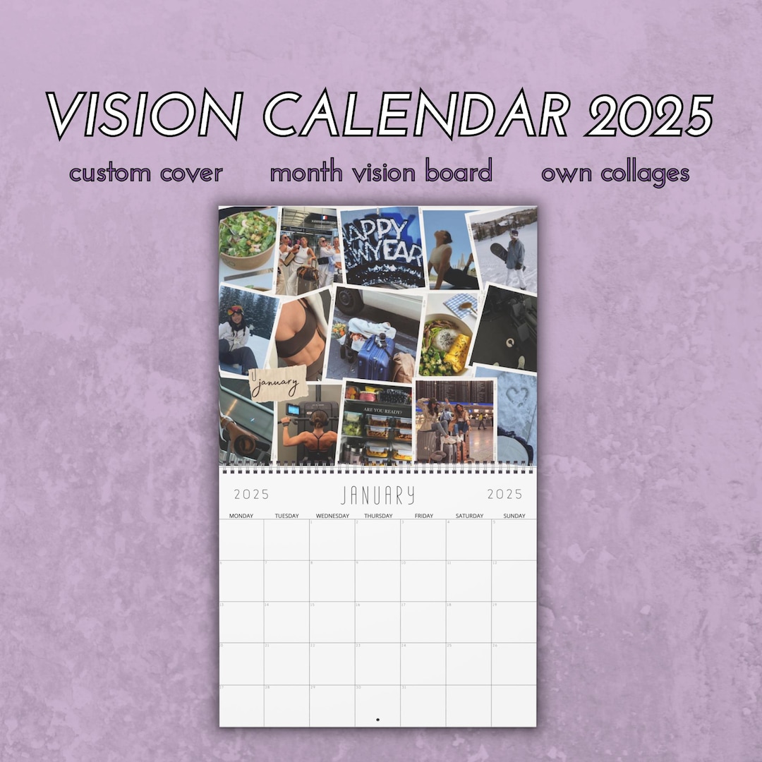 Vision Board Monthly Wall Calendars, Bucket List Planner, Inspirational ...