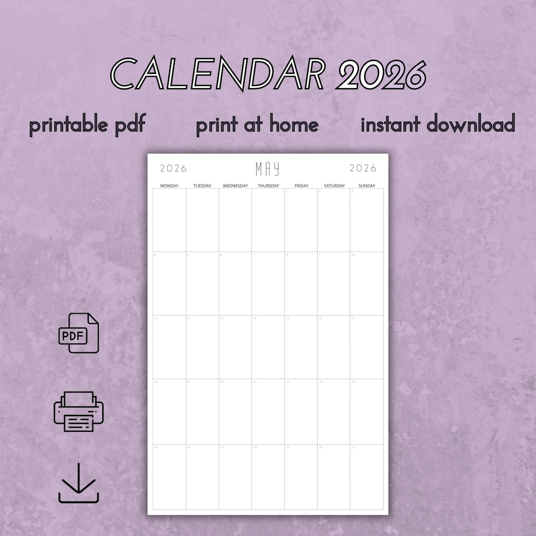 2026 Vertical Calendar Minimalist Modern Planner, Vertical Simple ...