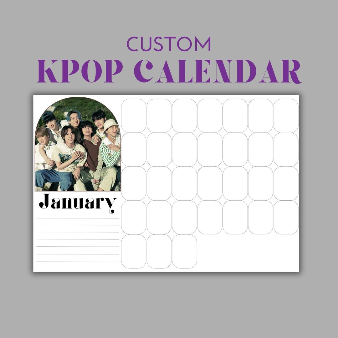 Kpop 2024 Calendar, Digital Calendar, Monthly Planner, Printable ...